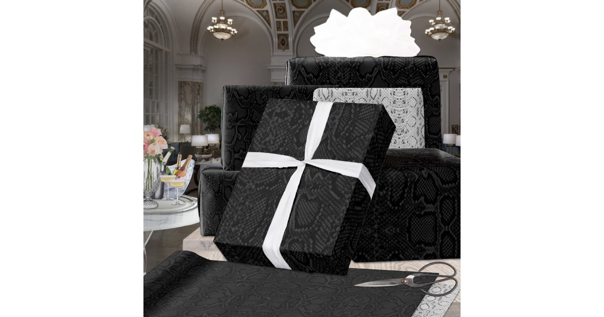 Black On Black Anaconda Snakeskin Wrapping Paper | Zazzle
