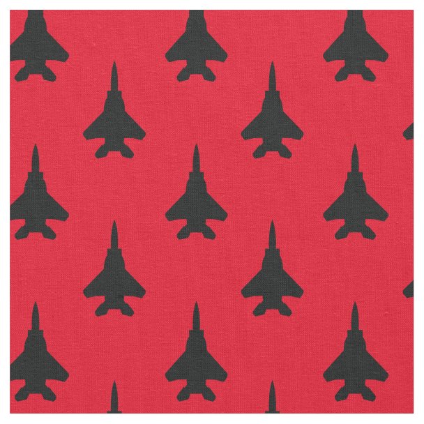 Gray on Black F-15E Fighter Jet Pattern Fabric | Zazzle.com