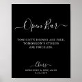 Black Open Bar Calligraphy Personalized Wedding Poster | Zazzle