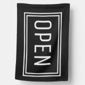BLACK OPEN SIGN FLAG | Zazzle