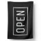 BLACK OPEN SIGN FLAG | Zazzle