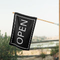 Black Open Sign Modern Minimal Small Business Flag | Zazzle