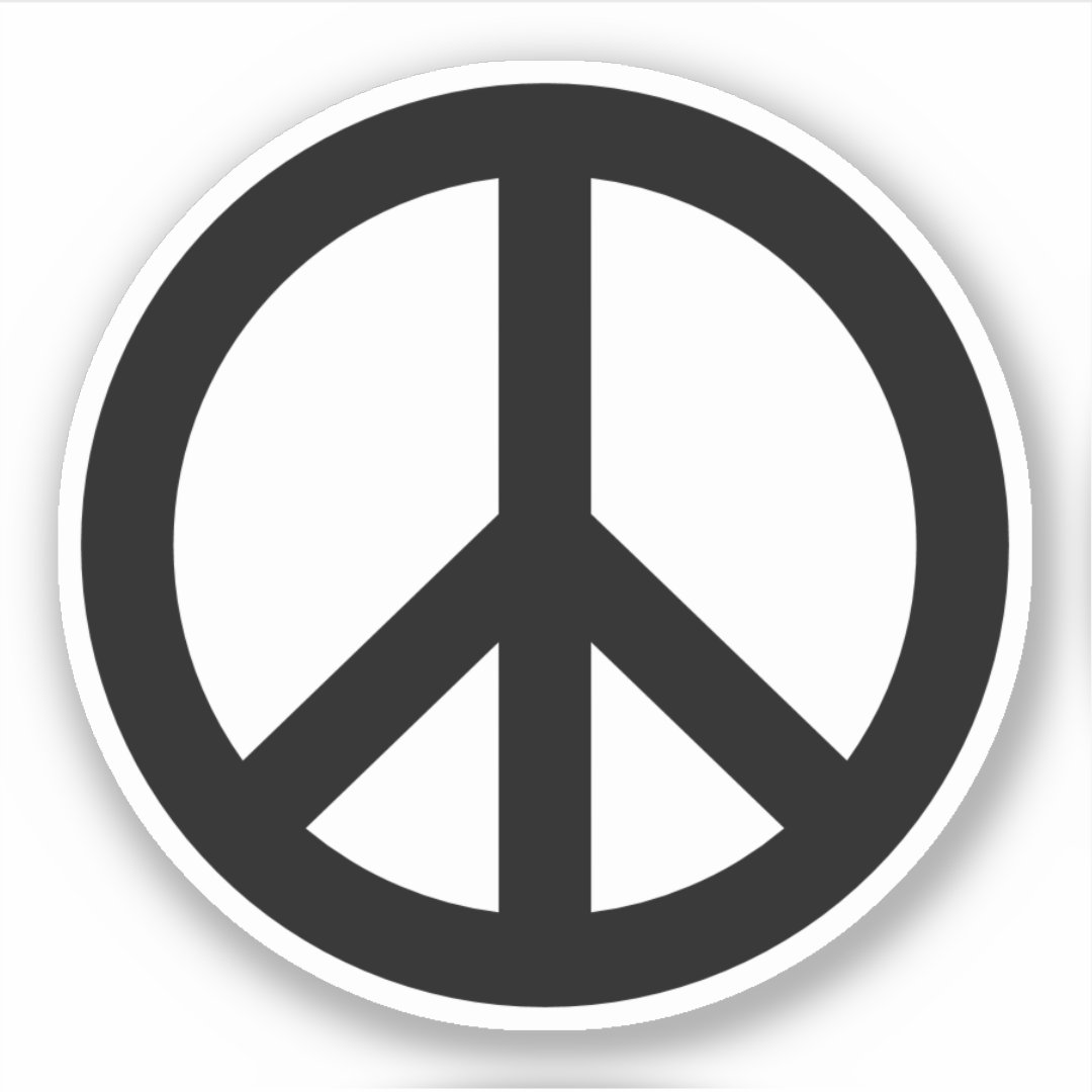 Black or custom color peace symbol sticker | Zazzle