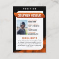 Black Orange Baseball Trading Card Baseball Player | Zazzle