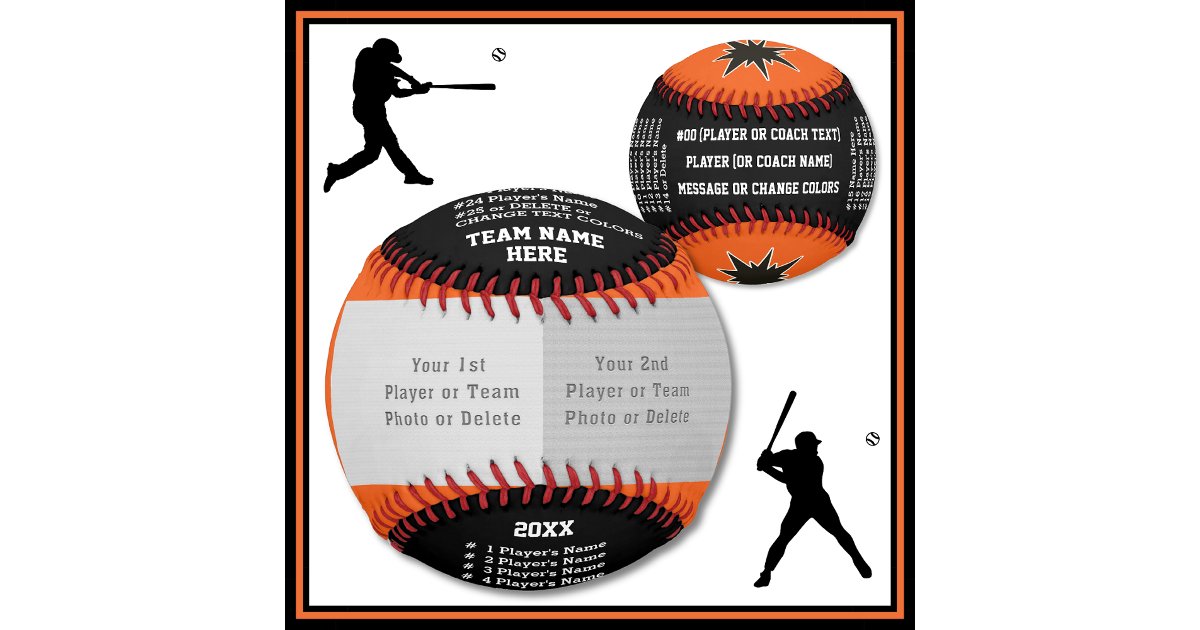 Black, Orange, White, Custom Baseball Ball, or ANY | Zazzle
