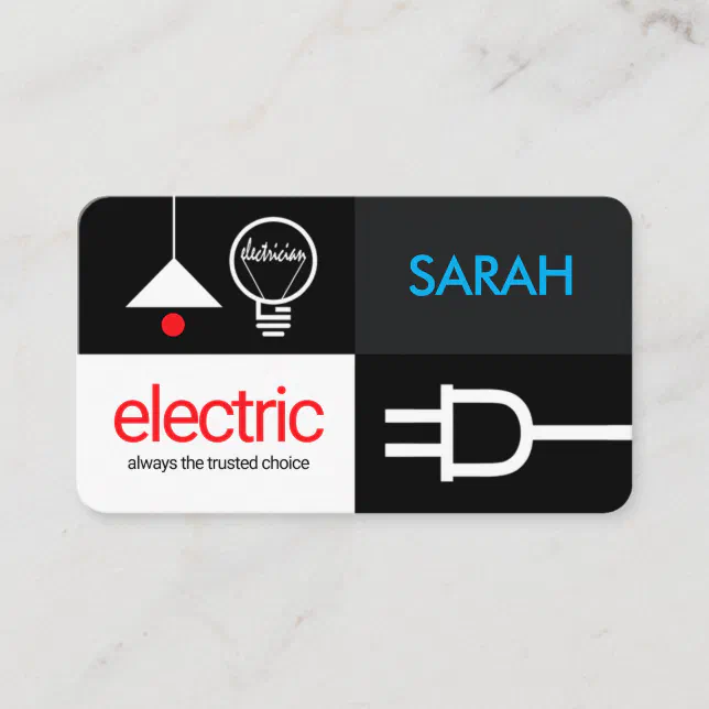 Black Outage Electric Light Squares Business Card | Zazzle
