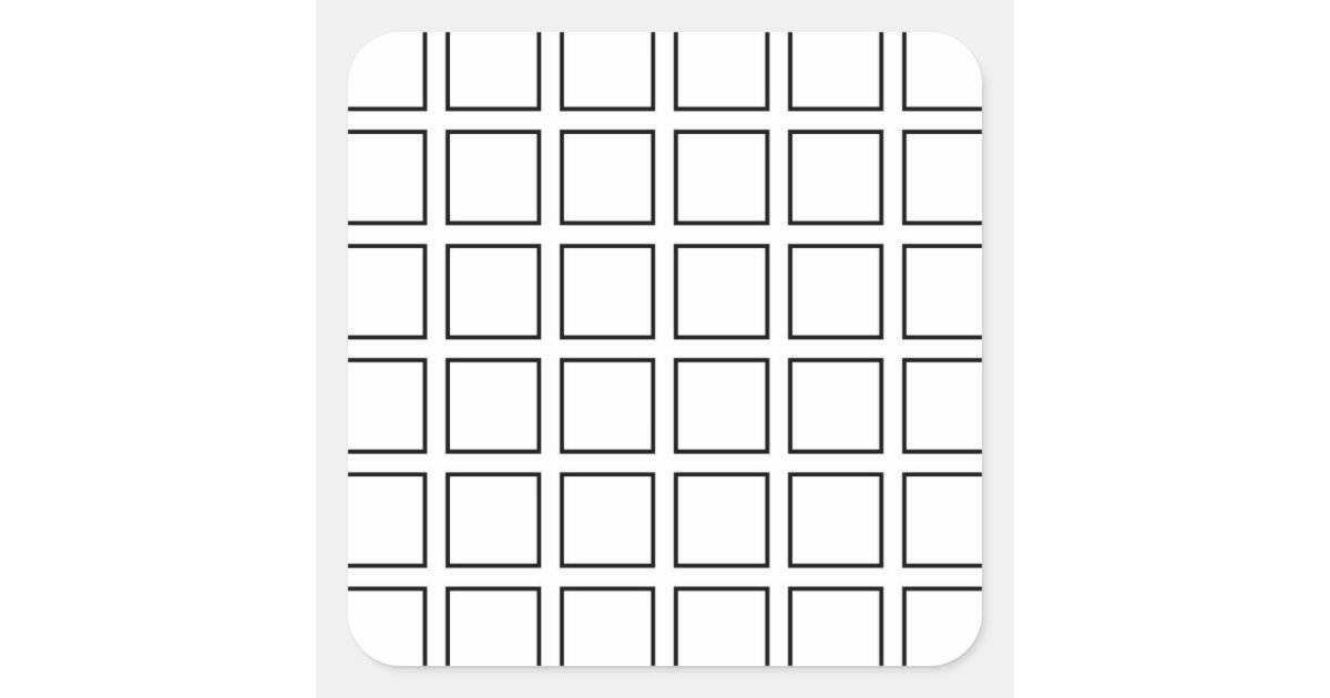 Black Outlined Squares Square Sticker | Zazzle
