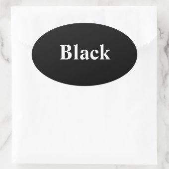 Black Oval Sticker | Zazzle