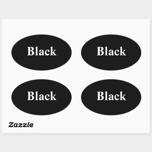 Black Oval Sticker | Zazzle