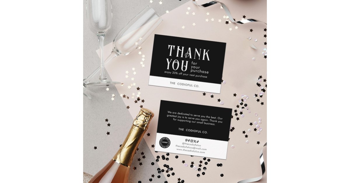 Black Package Insert Card | Zazzle