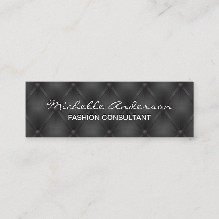 Black Padding | Upholstered Background Mini Business Card | Zazzle.com