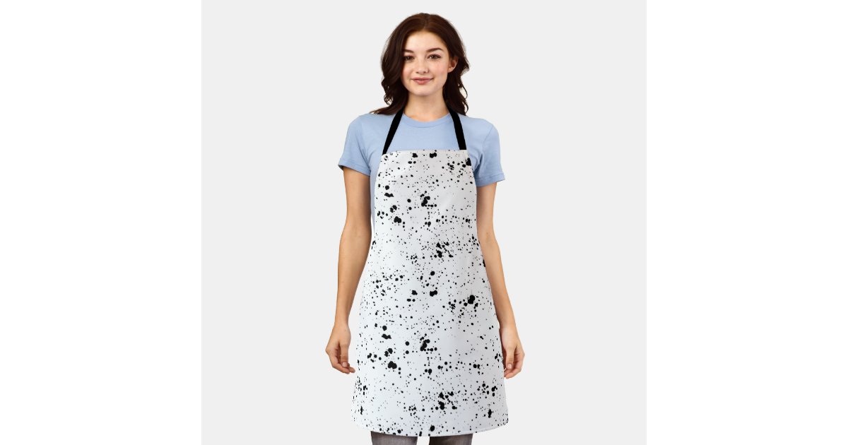 Black Paint Splatter Pattern Apron | Zazzle