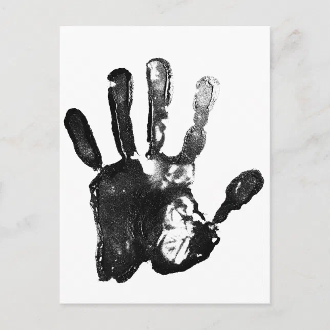 Black palm print design postcard | Zazzle