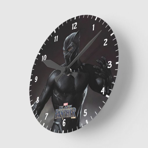 Black Panther | Claws Out Round Clock | Zazzle