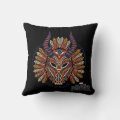 Black Panther | Erik Killmonger Tribal Mask Icon Throw Pillow | Zazzle