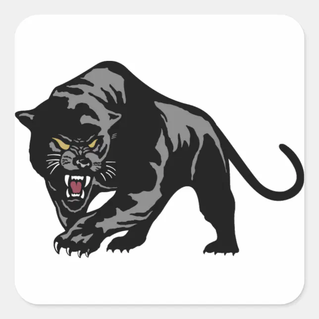 Black Panther Square Sticker | Zazzle