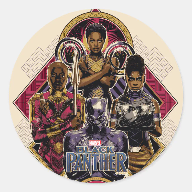 Black Panther | Wakanda Forever Salute Classic Round Sticker | Zazzle