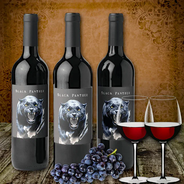 Black Panther Wine Label | Zazzle