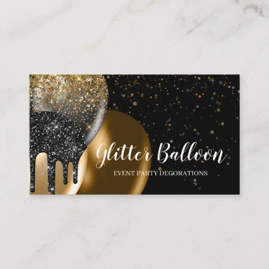 Black Party Decoration Event Plan Birthday Balloon Business Card ...