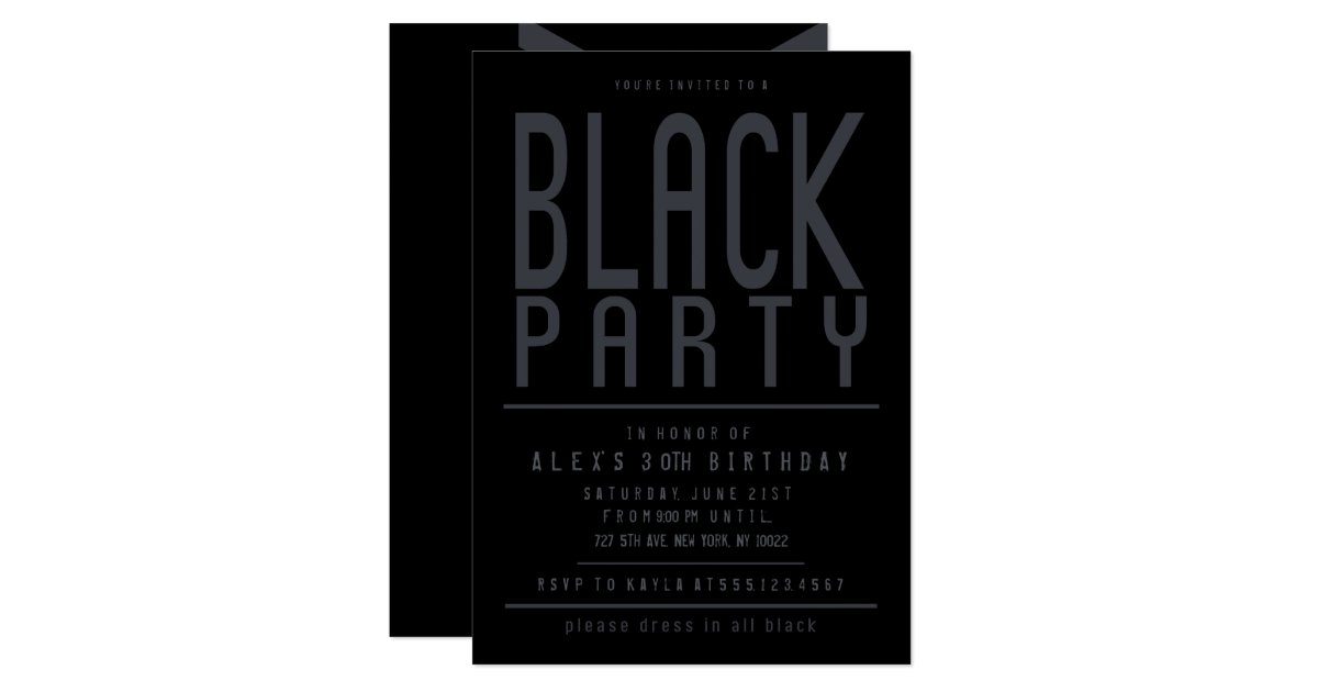 Black Party Invitations | Zazzle.com