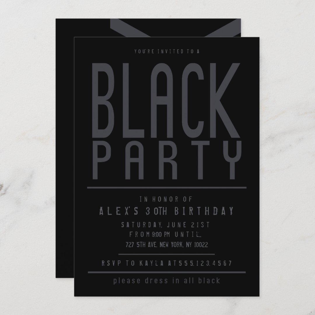 Black Party Invitations | Zazzle