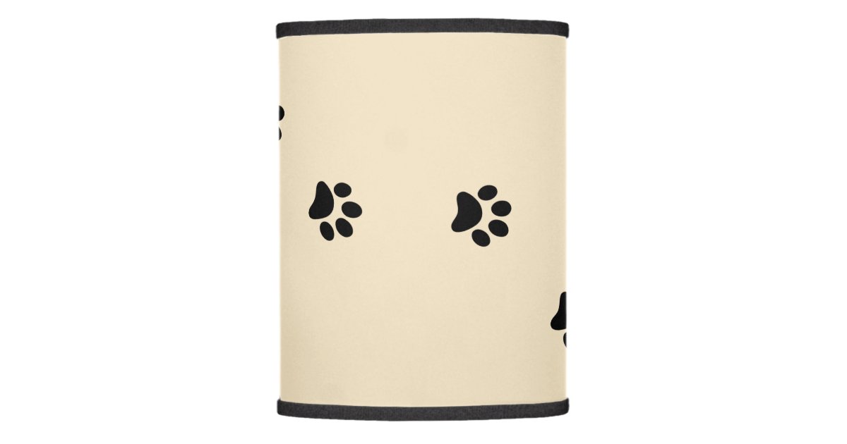 Black Paw Print Lamp Shade on Tan Background | Zazzle