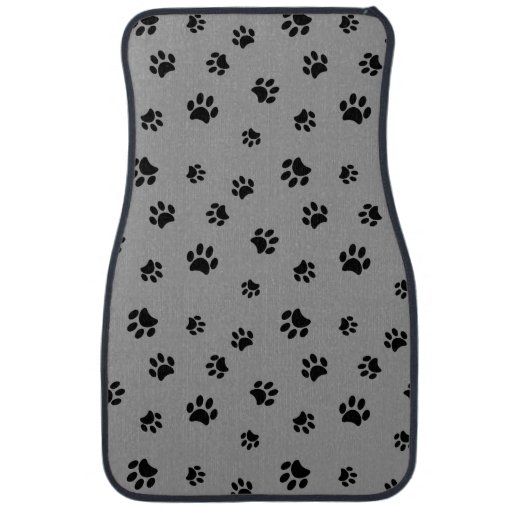 Black Paw Prints Pattern Car Mat | Zazzle