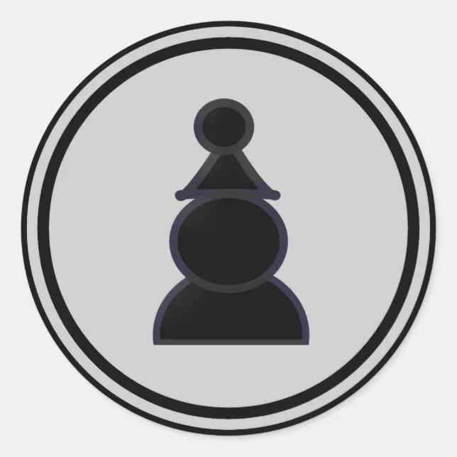 Black Pawn Chess Piece Classic Round Sticker | Zazzle