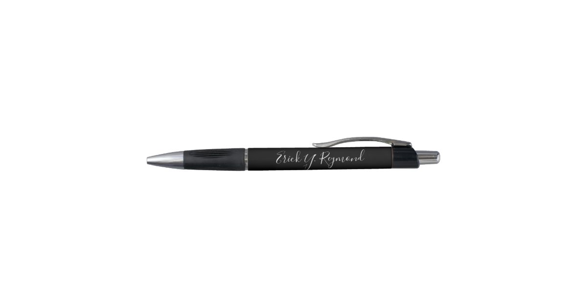 black pen with white handwritten name | Zazzle