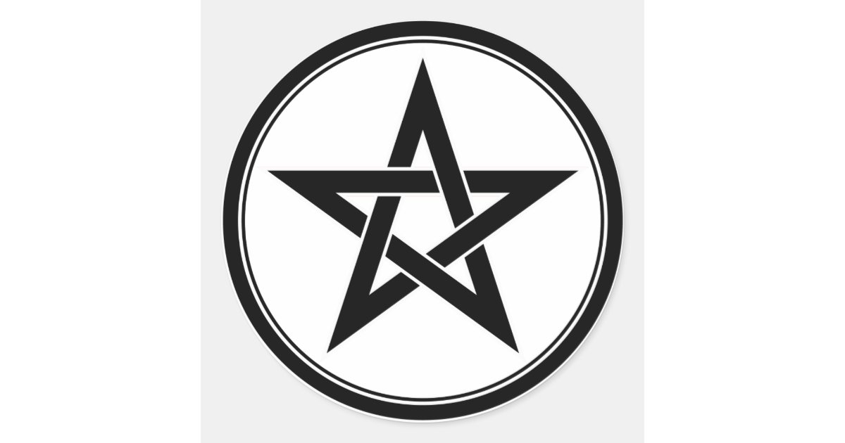 black pentacle classic round sticker | Zazzle