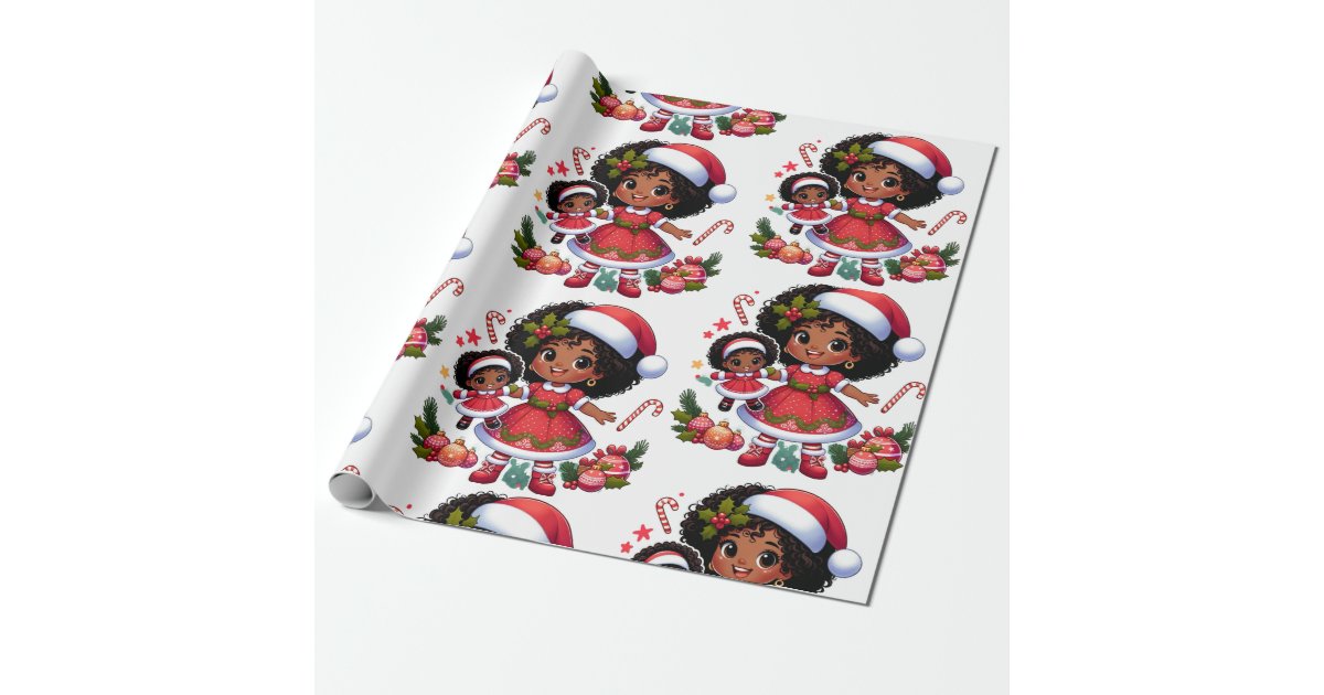 Black People Wrapping Paper - A Girl and Her Doll | Zazzle