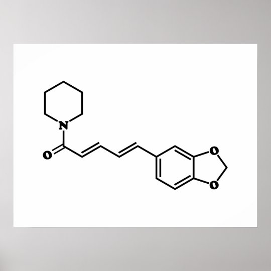 Black Pepper Piperine Molecular Chemical Formula Poster | Zazzle.com