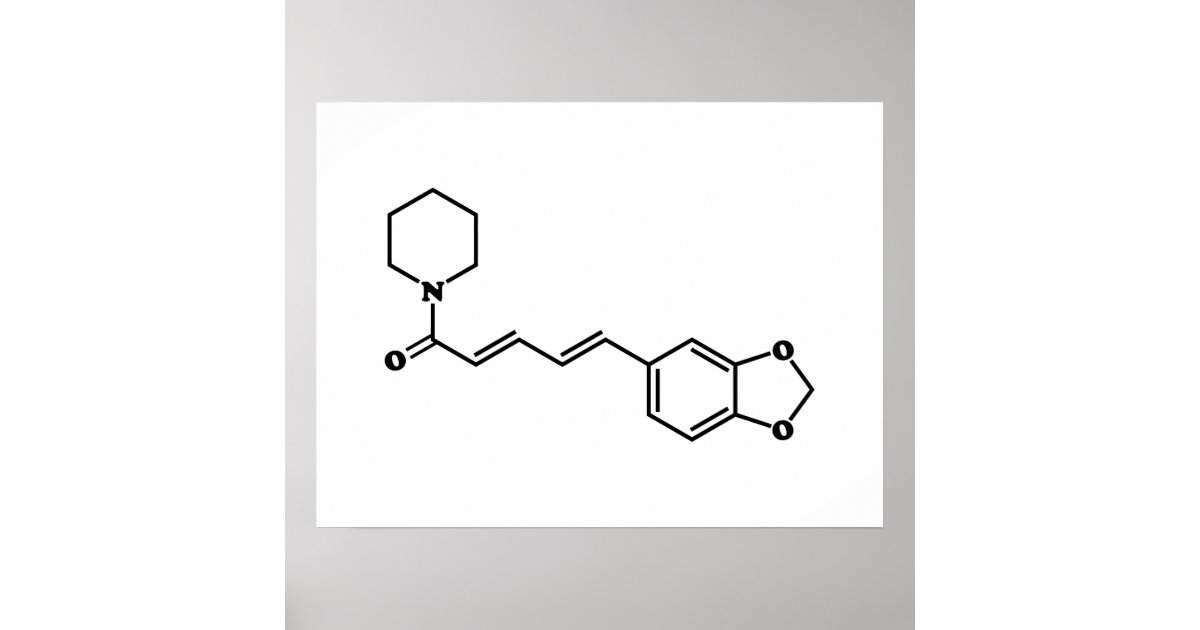 Black Pepper Piperine Molecular Chemical Formula Poster | Zazzle