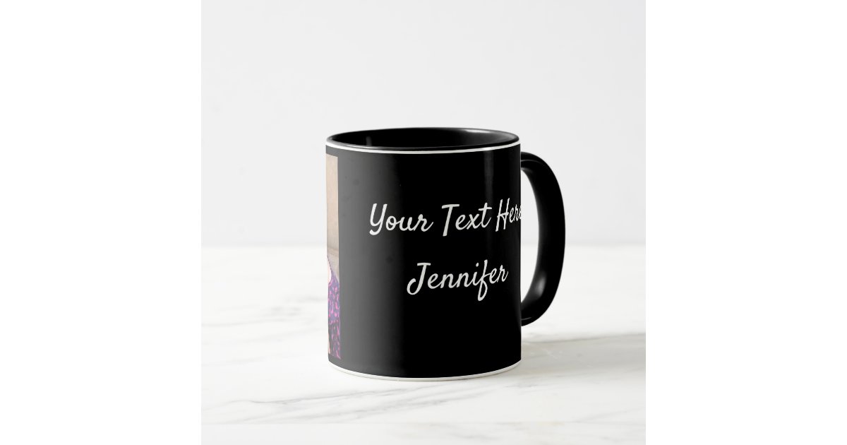 Black Personalize PHOTO TEMPLATE Gift Coffee Mug | Zazzle