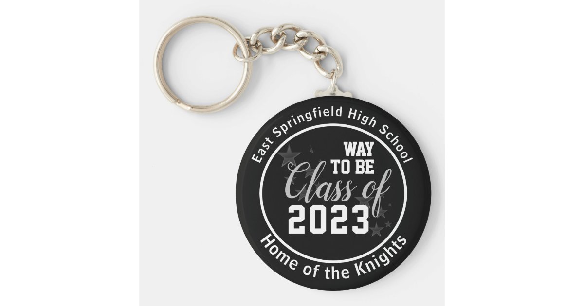 Black Personalized High School Class of 2023 Keychain | Zazzle.com