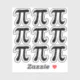 Black pi symbol stickers, set of nine sticker | Zazzle
