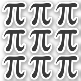 Black pi symbol stickers, set of nine sticker | Zazzle