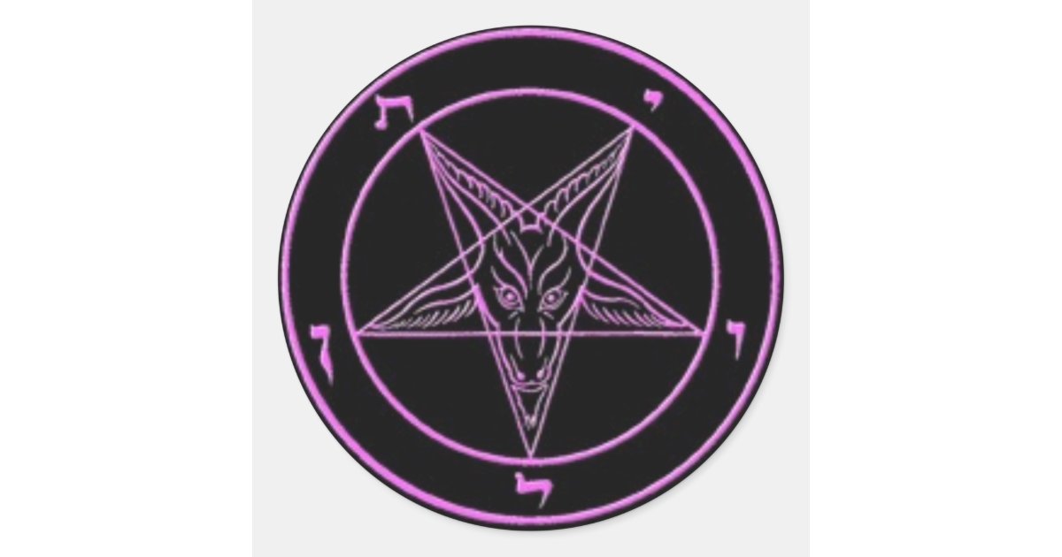 Black/Pink Baphomet Stickers | Zazzle