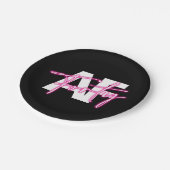 Black Pink Forty AF 40th Birthday Paper Plates | Zazzle