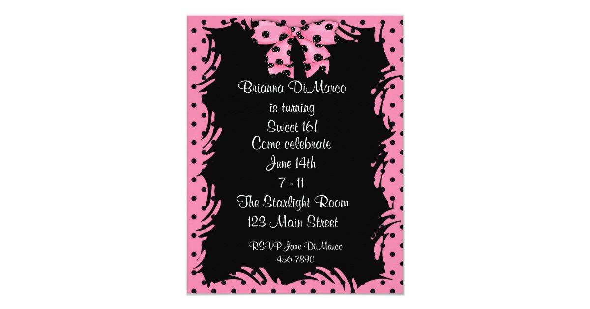 Pink Polka Dots Invitation