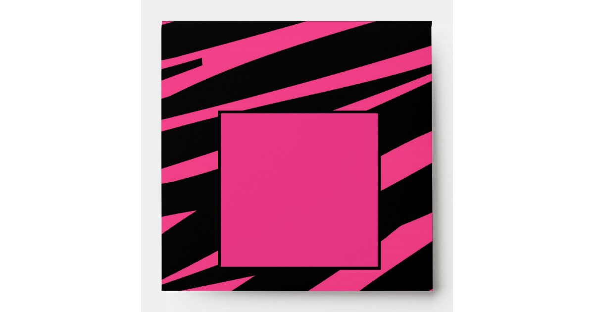 Black Pink Zebra Print Envelope Template | Zazzle