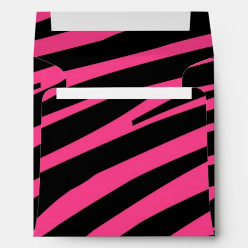 Black Pink Zebra Print Envelope Template | Zazzle