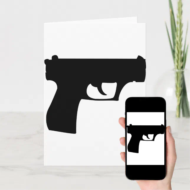 black pistol gun card | Zazzle