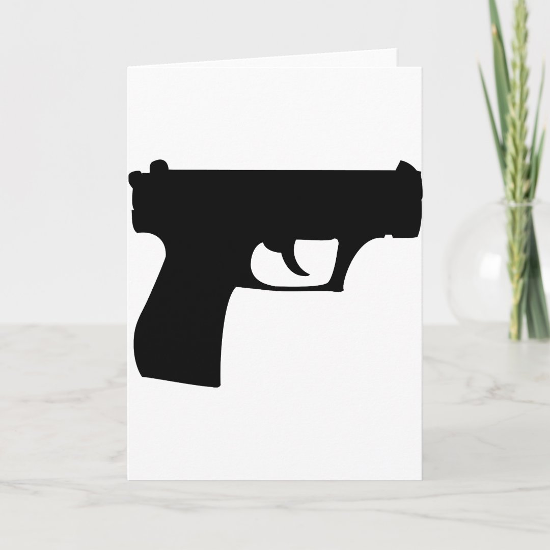 black pistol gun card | Zazzle