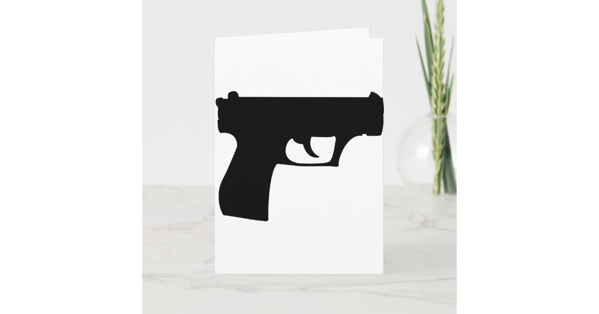 black pistol gun card | Zazzle