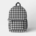 Black Plaid Buffalo Check Pattern Printed Backpack | Zazzle