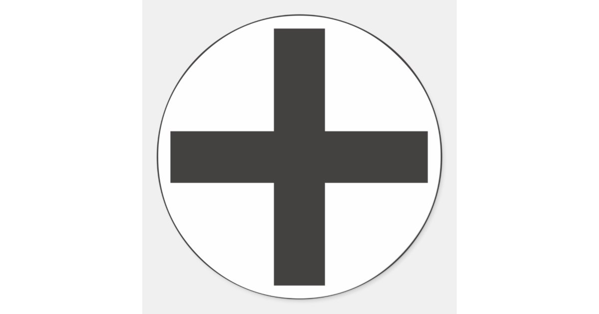Black Plus Sign Stickers | Zazzle