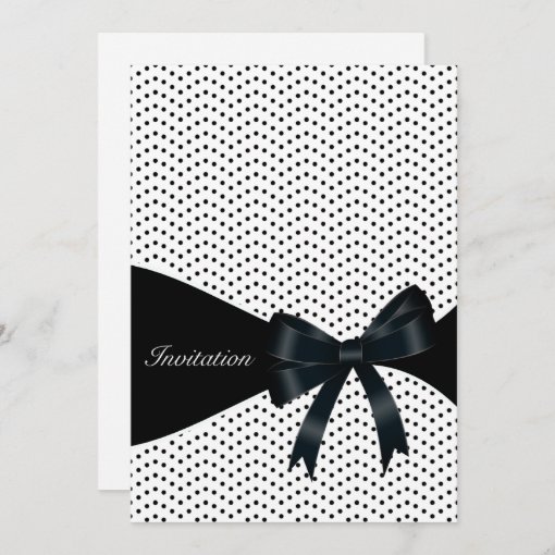 Black Polka Dot Birthday Party Invitation | Zazzle