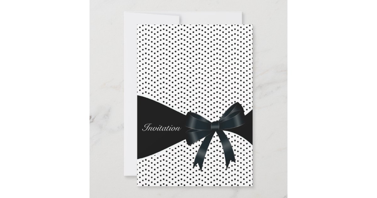 Black Polka Dot Birthday Party Invitation | Zazzle