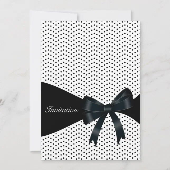 Black Polka Dot Birthday Party Invitation | Zazzle